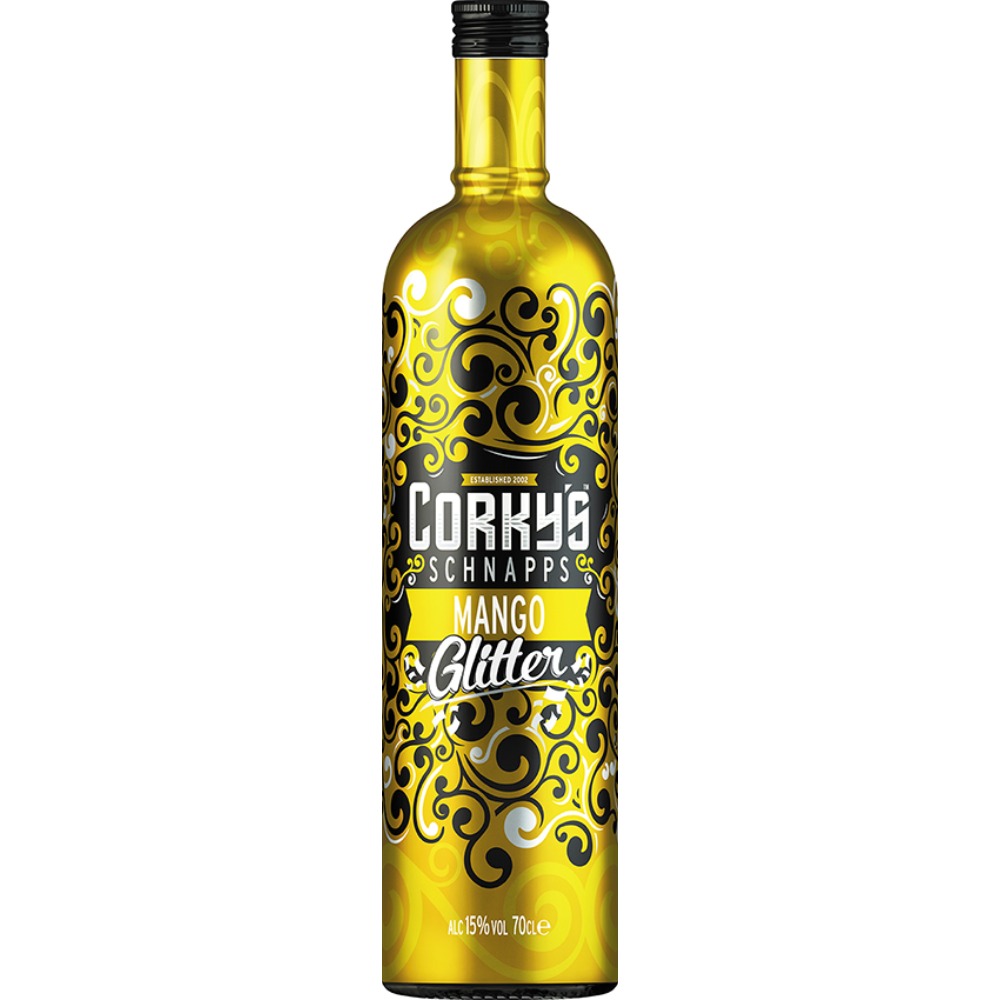 Corkys mango Glitter 70cl | Ale and Beer Supplies