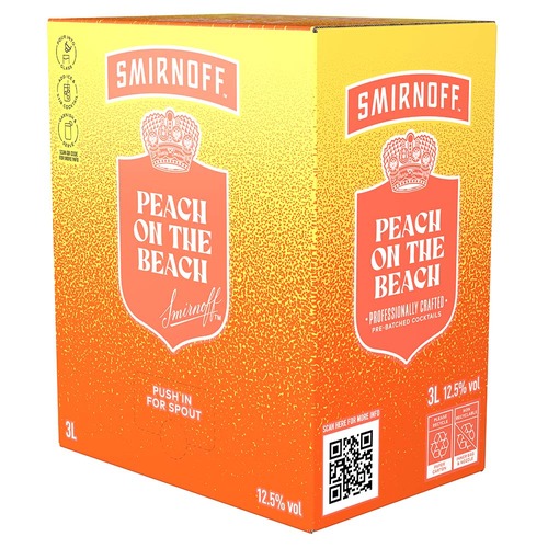 Smirnoff Peach on the Beach 3L (Pre-batched Cocktail) | Ale and Beer ...
